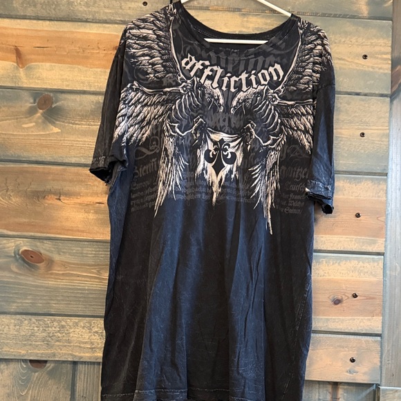 Affliction | Shirts | Rare And Vintage Affliction Charcoal Winged ...